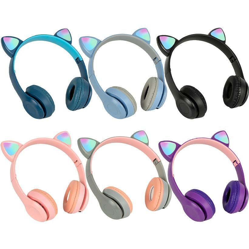 Навушники Bluetooth з вушками та LED-підсвічуванням MZ-47 складні ...
